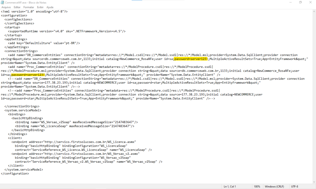 Como configurar a string do sistema – WIKI Fisrt Soluções
